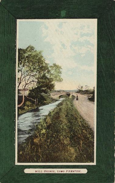 Exit/Old Photographs of Long Preston/Fields/Mill Bridge - postcard